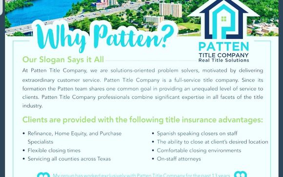 Title Company Insurance and Service by Patten Title Company - HTX in ...
