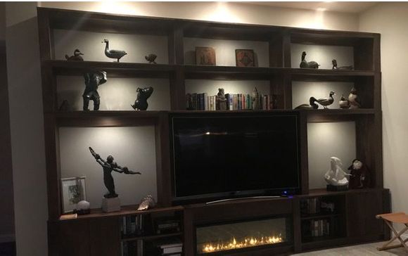 Custom solid wood display wall units by Custom cabinets and Kitchen ...