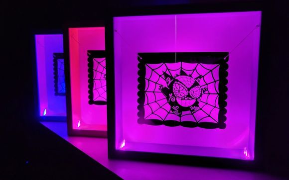 Sombras - light up shadow boxes featuring our unique "Papel Picado ...