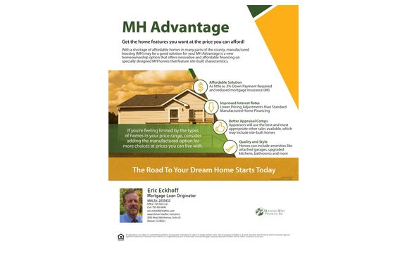 Manufactured Home Financing by Eric Eckhoff NMLS#2035432 Mountain West ...
