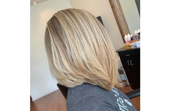 Full Highlight w/ root smudge and haircut by Cut, Colored & Crowned in ...