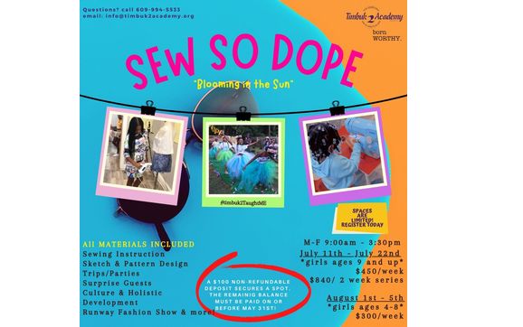 Sew So DOPE Sewing Camp! by Timbuk2 Academy in Ewing, NJ - Alignable