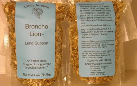 Broncho Lion Lung Support Herbal Blend by Lion's Arrow LLC in Stonewall ...