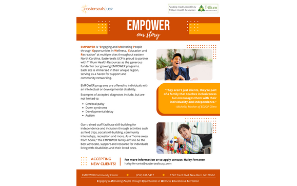 EMPOWER Program Overview by Easterseals UCP EMPOWER in New Bern, NC ...