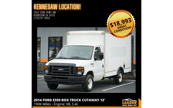 Ford Box Truck, Cutaway Delivery Van by LEADER AUTO SALES in Kennesaw ...