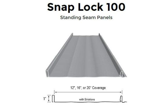 SL100 1" Snaplock Panel by KSI Metals in Snowflake Area - Alignable