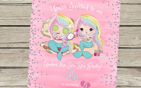 Mermaid Spa Party - Birthday Party Invitations by Party Posh Prints in ...