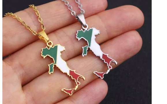 Stainless steel Map of Italy chains by Keys Love Jewelry in Lake Grove ...