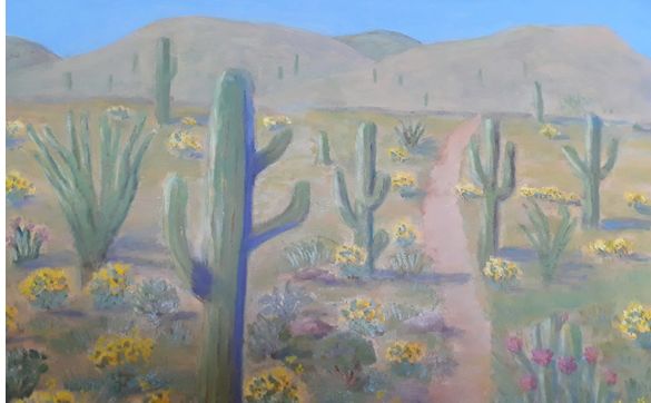 Desert Spring, oil painting by Fine art oil paintings and watercolor in ...