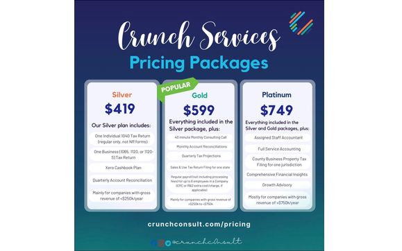 Silver, Gold, Platinum Packages by Crunch Consulting LLC in Houston, TX ...