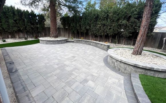 Serenity Terrace: A Cool-Toned Paver Patio and Retaining Wall Oasis by ...