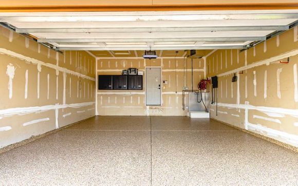 Polyaspartic garage floor done in outback flake by DNA EPOXY & Concrete ...