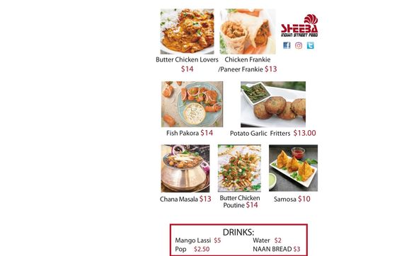 Indian Cuisine by Sheeba Indian Street Feed Food Truck in Edmonton, AB ...