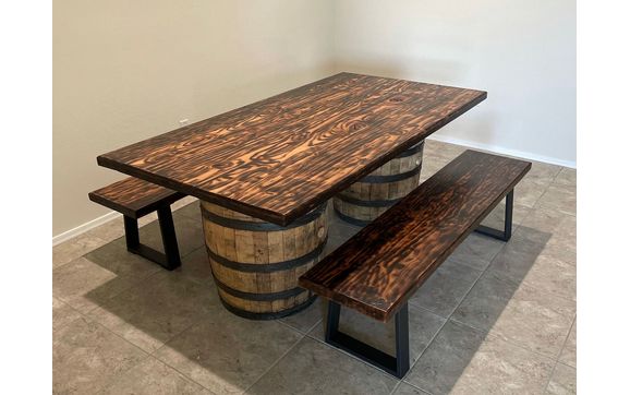 Dining Table with Matching Benches by West & Grain Custom Woodwork in ...