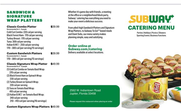 Catering by Subway in Jupiter, FL - Alignable