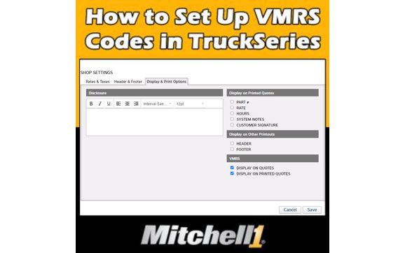 How to set up VMRS codes in TruckSeries - Mitchell 1 by Mitchell 1 in ...