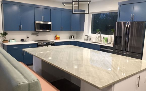 Quartzite island and Quartz countertops on kitchen by International ...