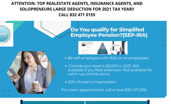 Attn: Big deduction for 2021 by TOP SHELF-ONE Financial in Stafford, TX ...