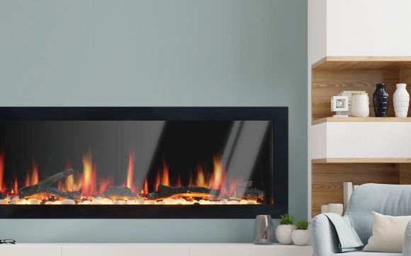 Latitude 48 inch Smart Electric Fireplace with Lifelike Flame ...