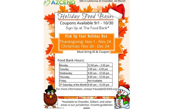 Holiday food boxes @AZCEND food bank by AZCEND in Chandler, AZ - Alignable