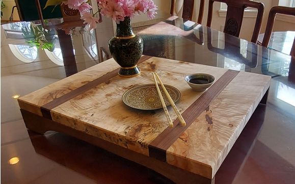 One of a kind Japanese inspired Spalted Maple serving boards Tea Trays ...