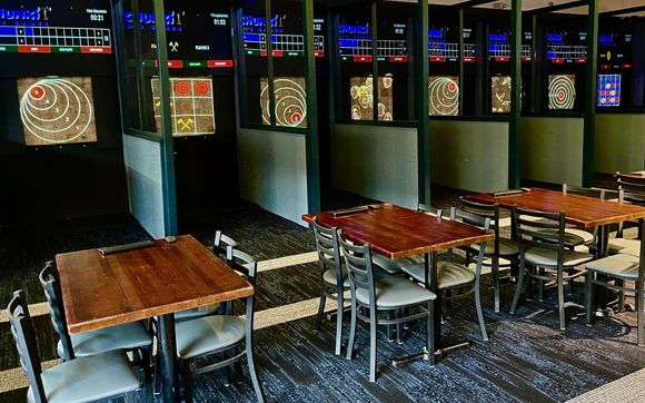 Axe Throwing with a twist. End grain target boards with projected ...