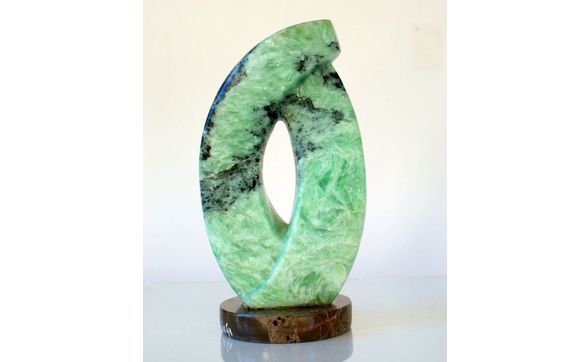Green stone abstract, original small sculpture by Sagastone in Mission ...