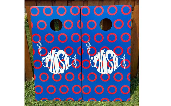 Phish hand painted "doughnut hole" themed custom personalized cornhole ...