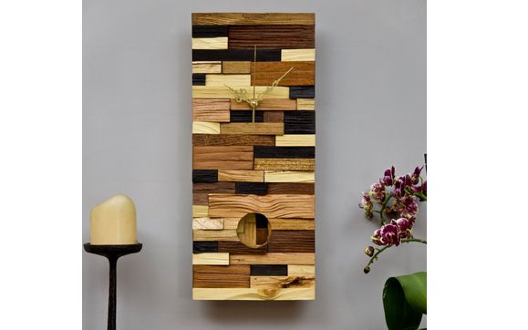 Clocks - Hand Split Wood Mosaic Face w/Pendulum by Korzen Designs in ...