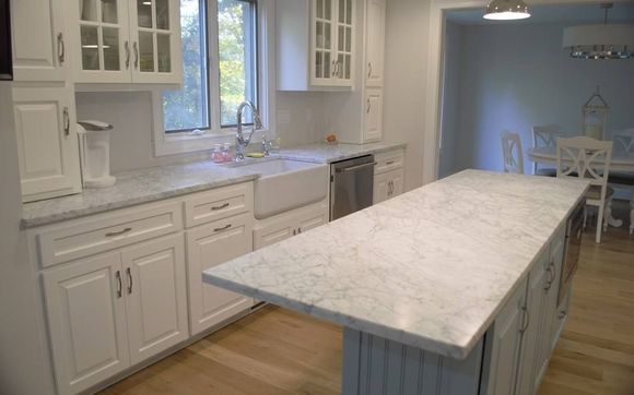 White Carrara Honed Kitchen Countertops by Pistritto Marble Imports ...