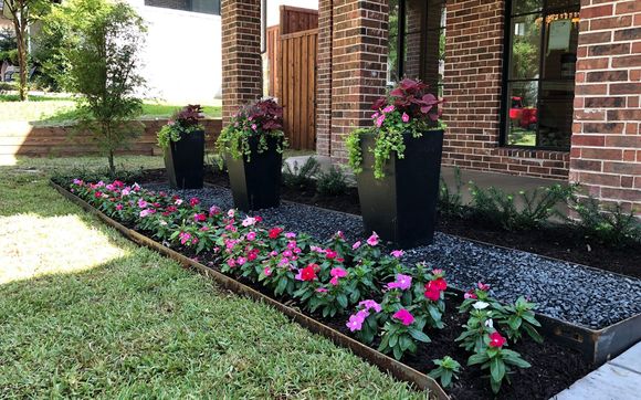 Planters, Edging and River Rock by Crimson Landscape in Richardson, TX ...
