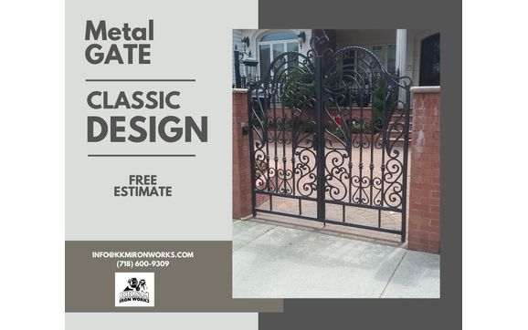 Flower Monogram Design Metal Gate by KK & M Ironworks in New York, NY ...