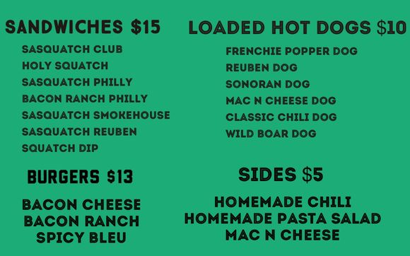 307 Sasquatch Menu by 307 Sasquatch LLC. in Rock Springs, WY - Alignable