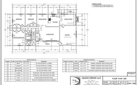 Floor Plan Layout by Quick Draw - Technical Drawings LLC in Owings ...