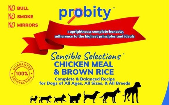 Probity Sensible Selections Chicken Meal & Brown Rice Recipe for Dogs ...