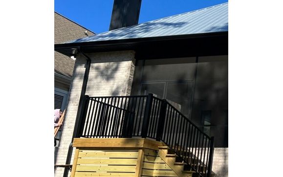 Entry/exit decks with aluminum handrail by Patio and Screen llc ...