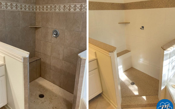 Shower before & After by Miracle Method Surface Refinishing in Houston ...