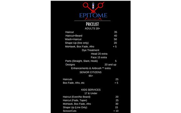 Epitome Hair Parlor price list by Epitome Hair Parlor in Pleasantville ...