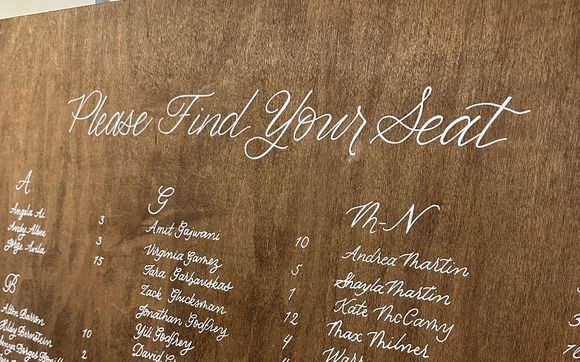 Handwritten Wedding Seating Charts by Sadie Bean Designs in ...