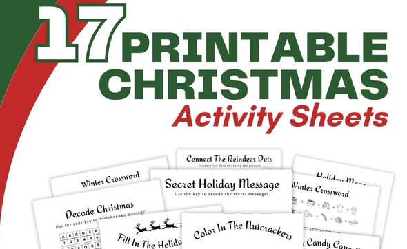 Downloadable, printable, Christmas-themed Activity Sheets by A Mind to ...