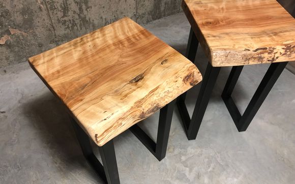 Curly Maple Side Tables by Barn and Mill Gallery in Old Orchard Beach ...