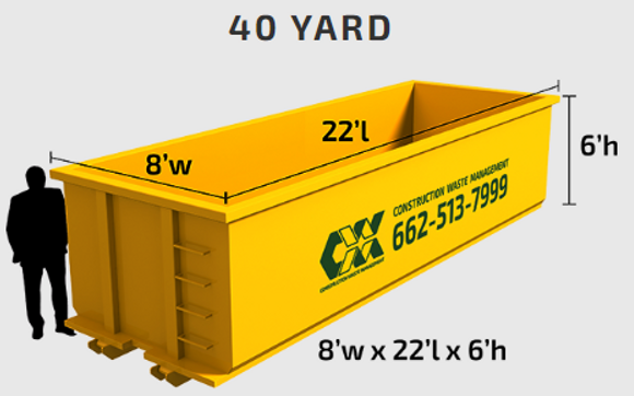 40 Yard Dumpster by Construction Waste Management in Oxford, MS - Alignable