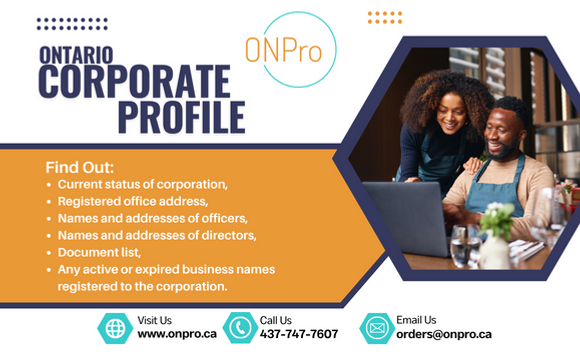 Ontario Corporate Profile Search by ONPro Services Inc. in Kitchener ...