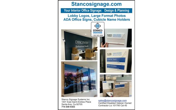 Corporated office signage lobby, office, cubicles to match your ...