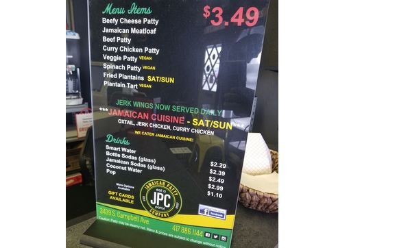 Menu by Jamaican Patty Company in Springfield, MO - Alignable